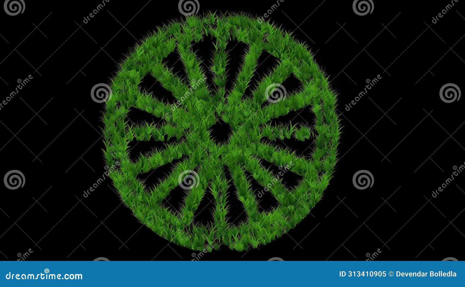 Beautiful Illustration of Wheel Shape with Green Grass Effect on Plain ...