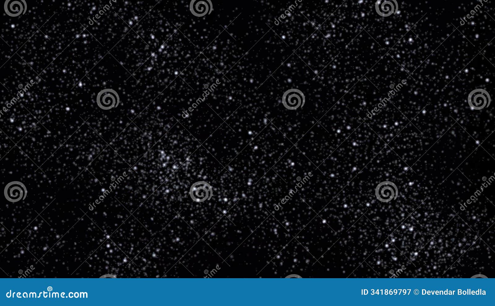 Beautiful Illustration of White Snow Particles on Plain Black ...