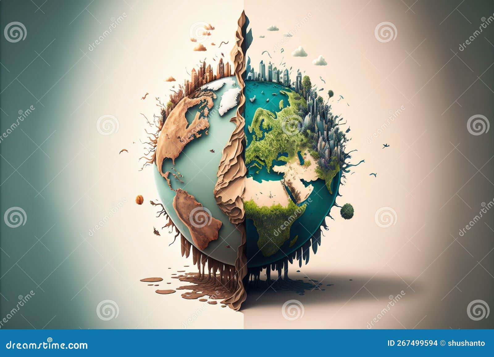 World that Separating Apart Stock Illustration - Illustration of ball ...