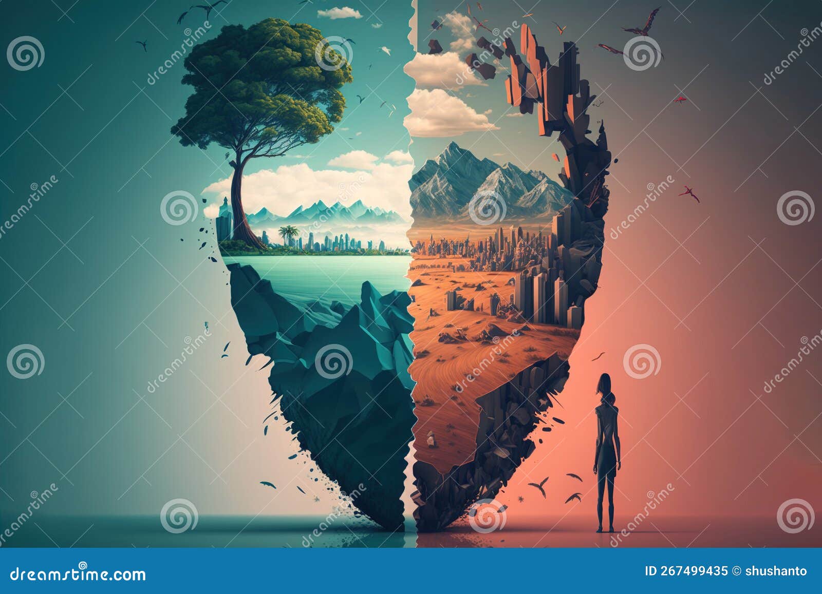 World that Separating Apart Stock Illustration - Illustration of ...