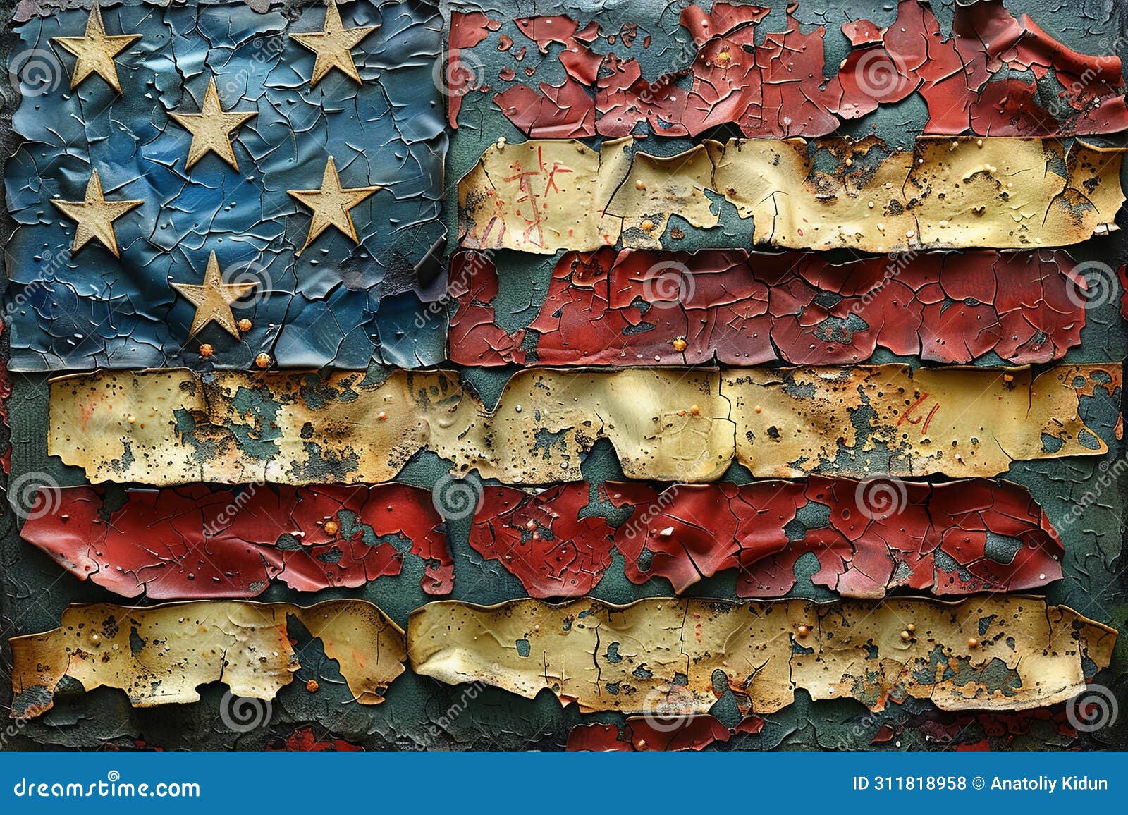 A Beautiful Image of the American Flag, in the Style of Canvas Texture ...