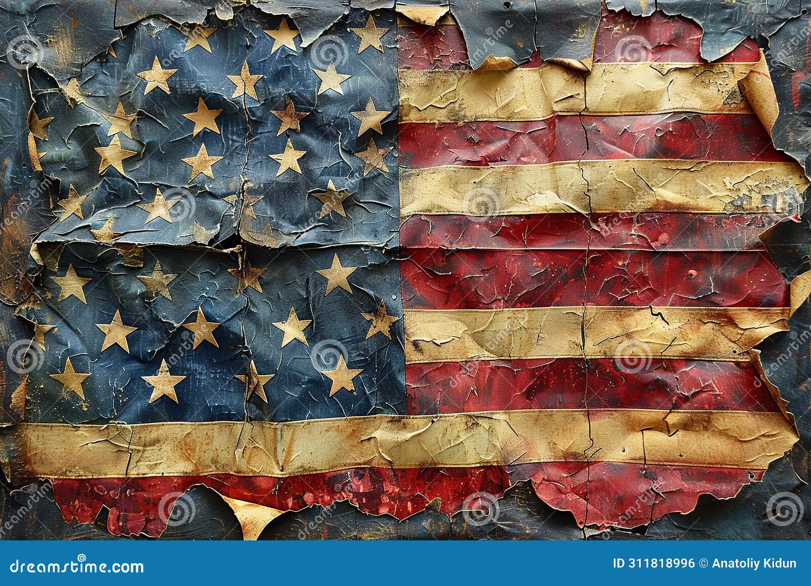 A Beautiful Image of the American Flag, in the Style of Canvas Texture ...
