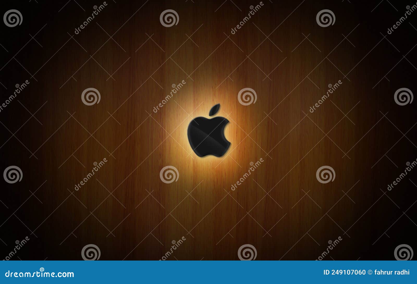 Beautiful Image of Apple Logo with Wood Pattern As a Background ...