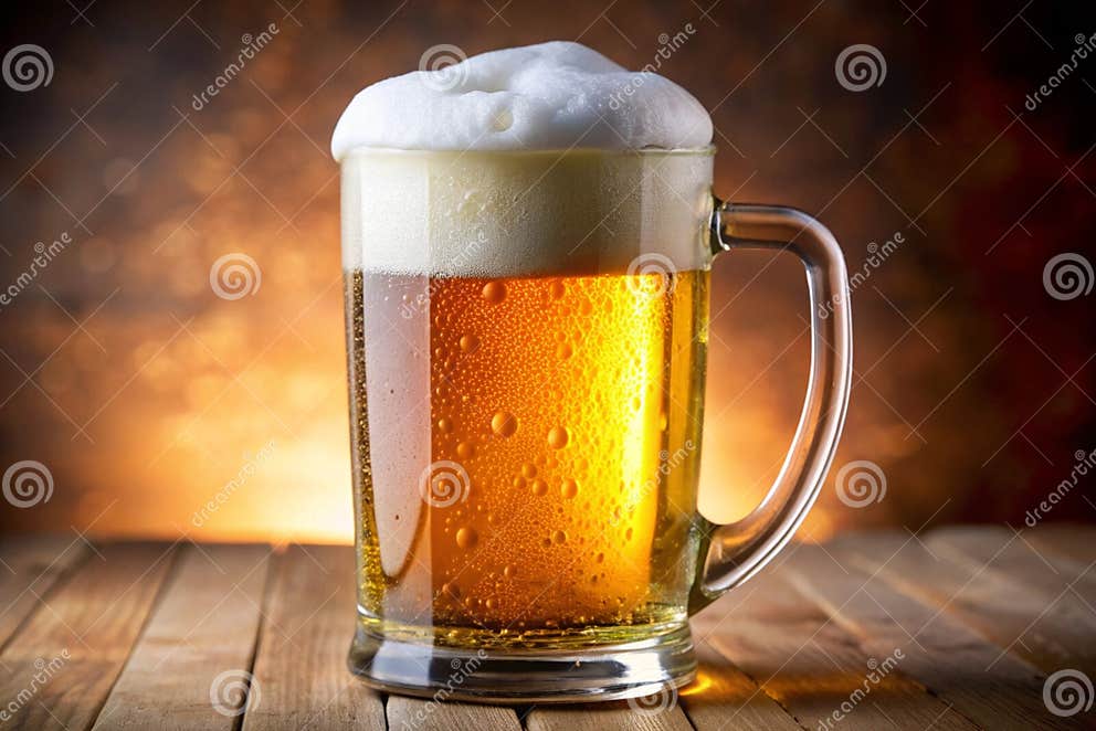 Beautiful Image of Beer with Froth Stock Illustration - Illustration of ...