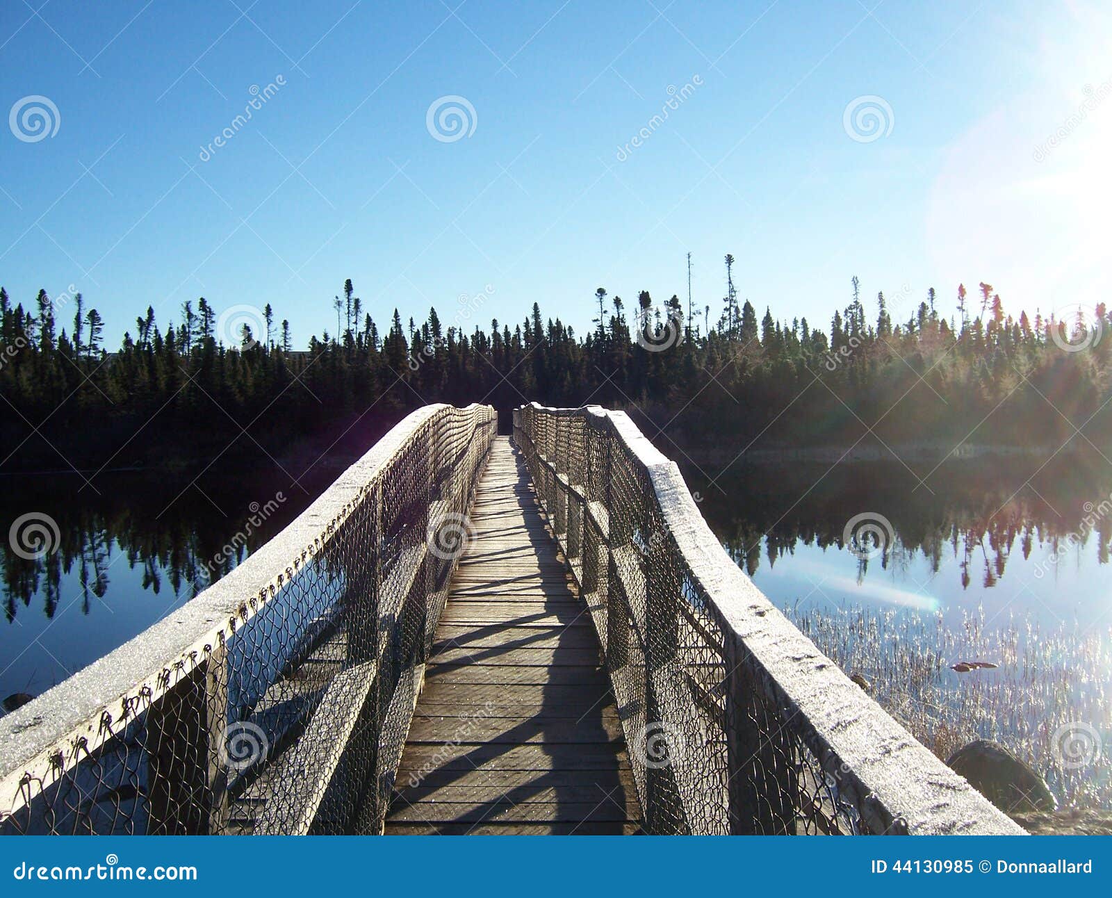 Beautiful Image of Bridge Over Water at Sunset Stock Image - Image of ...