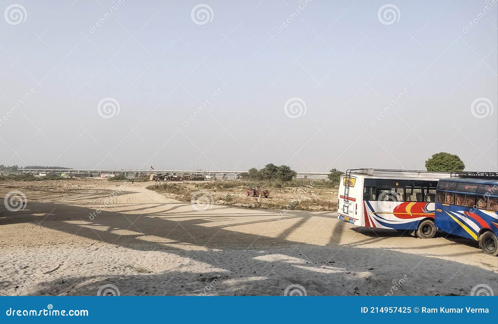 Beautiful Image of Landscape View India with Standing Bus India ...