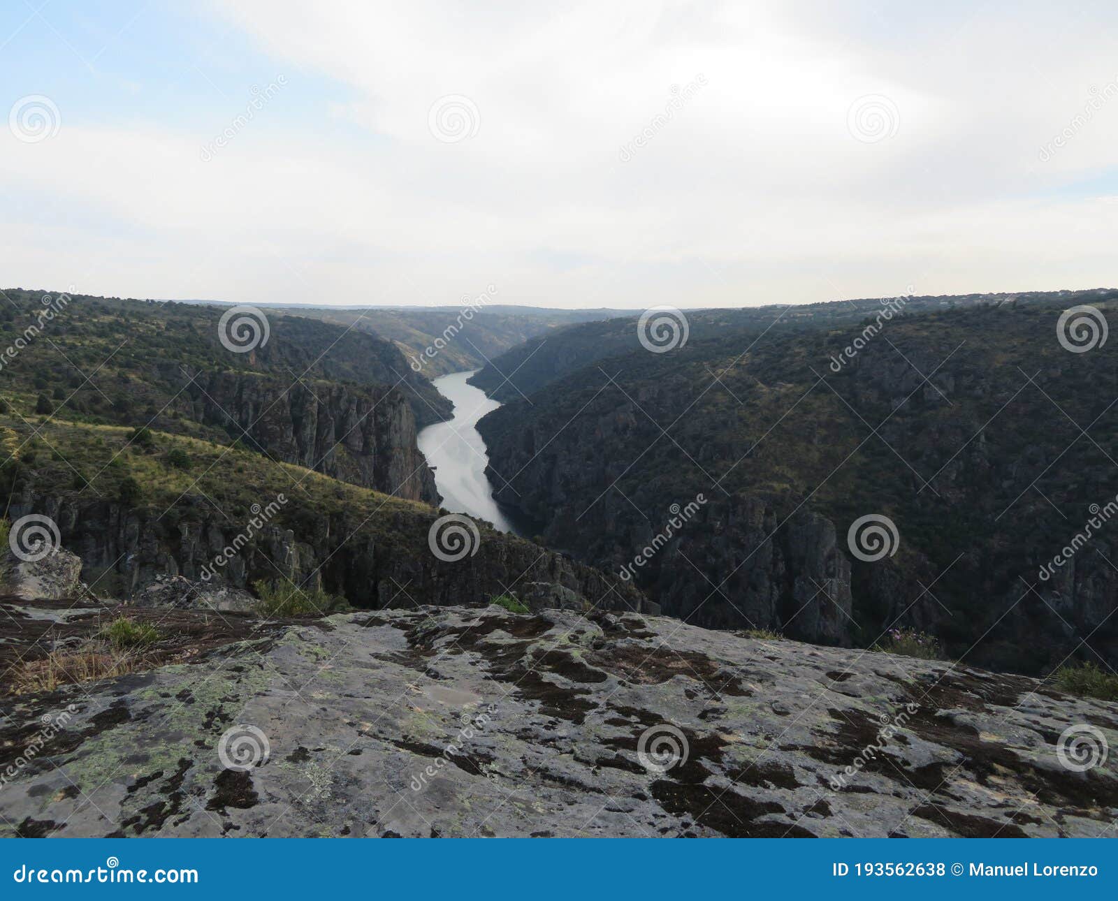 Beautiful Image with a Large River and Some Huge Ravines Stock Photo ...