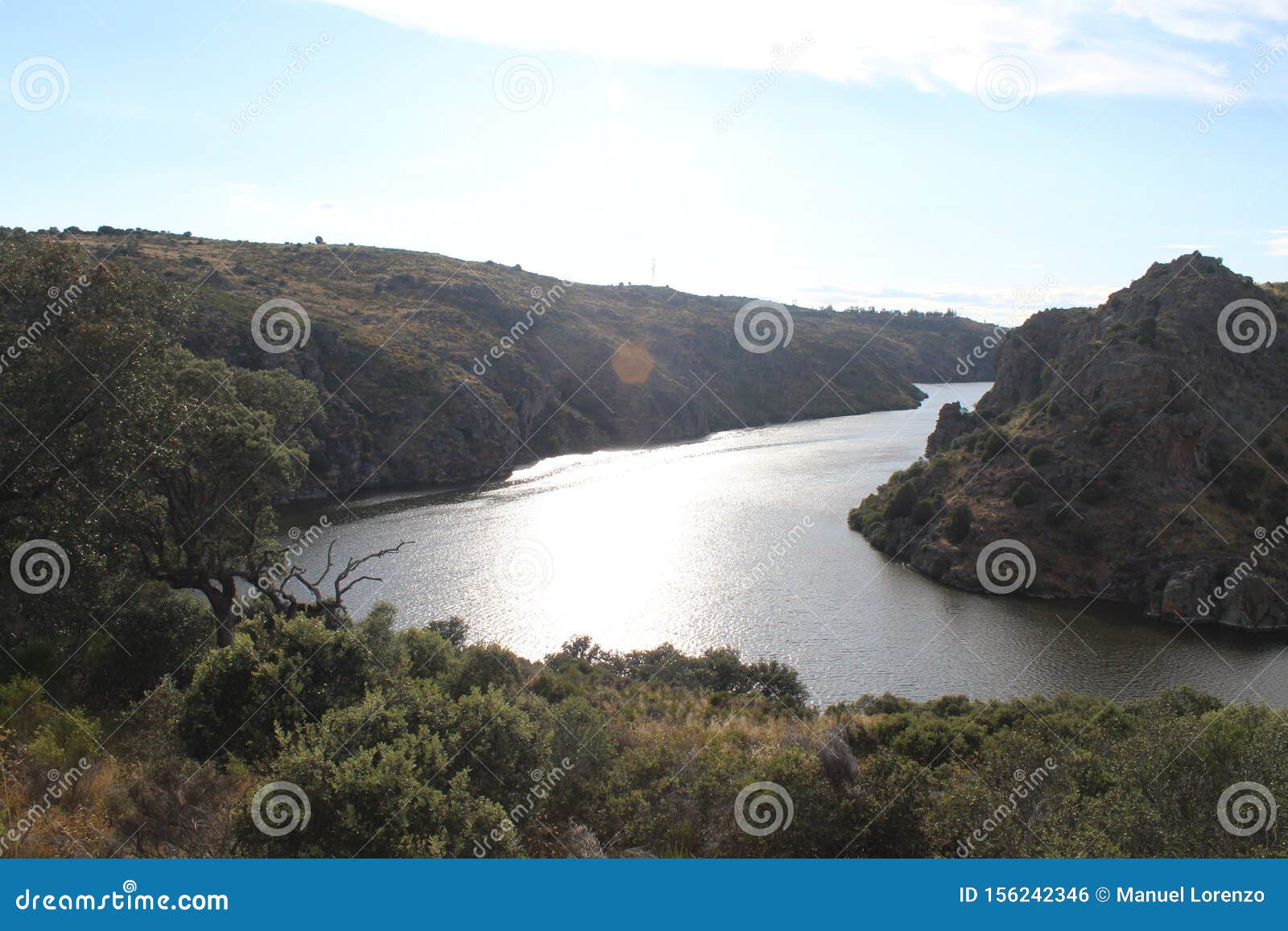 Beautiful Image with a Large River and Some Huge Ravines Stock Photo ...
