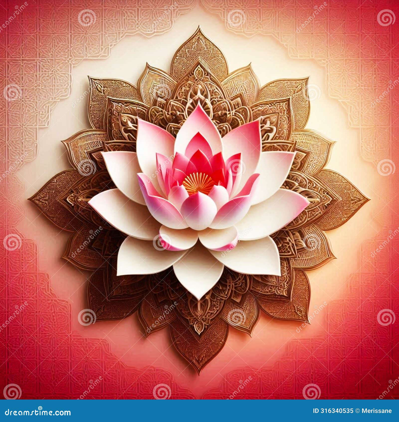 A Beautiful Image of the Lotus Flower Surrounded by a Seamless Islamic ...