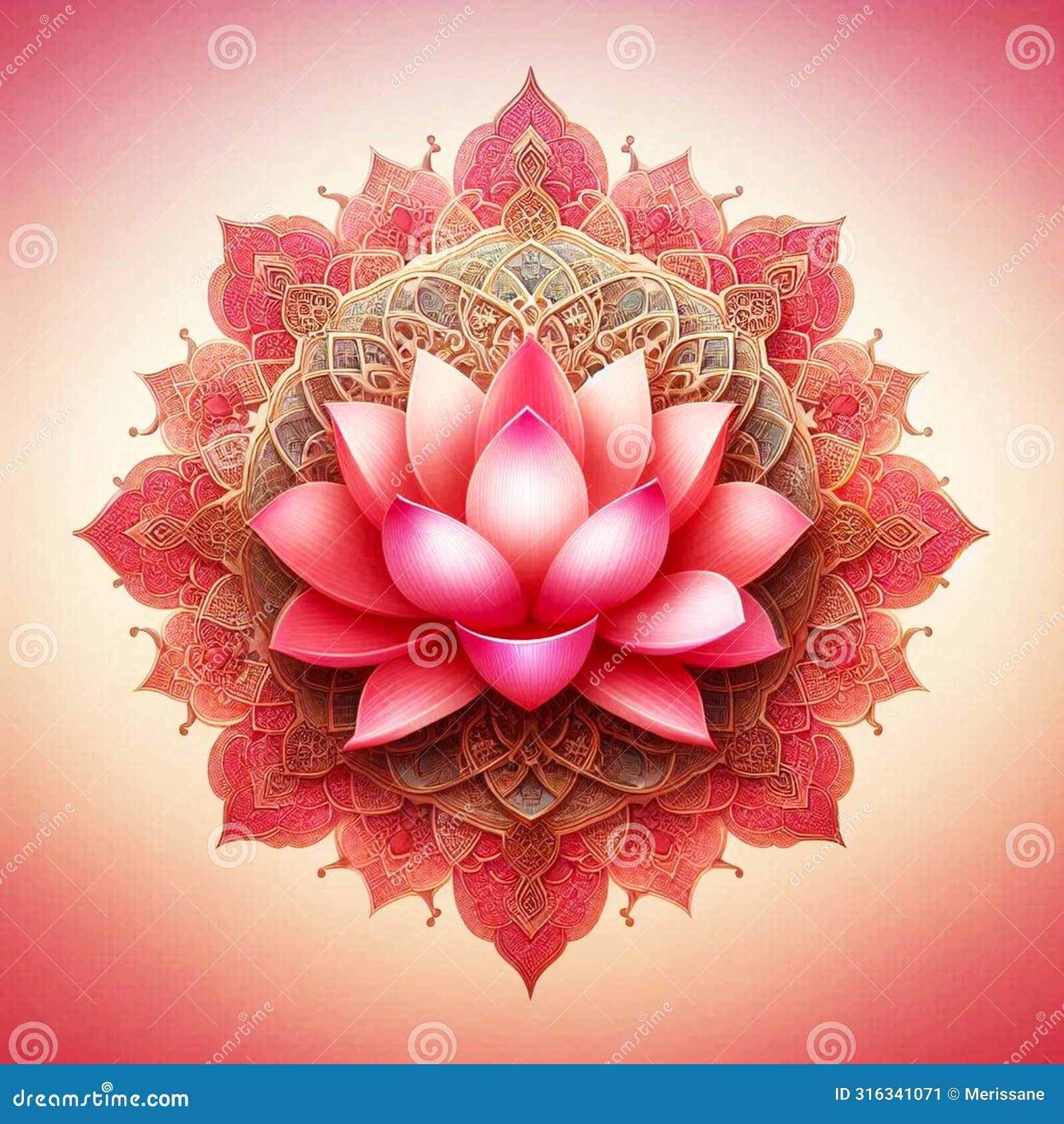 A Beautiful Image of the Lotus Flower Surrounded by a Seamless Islamic ...