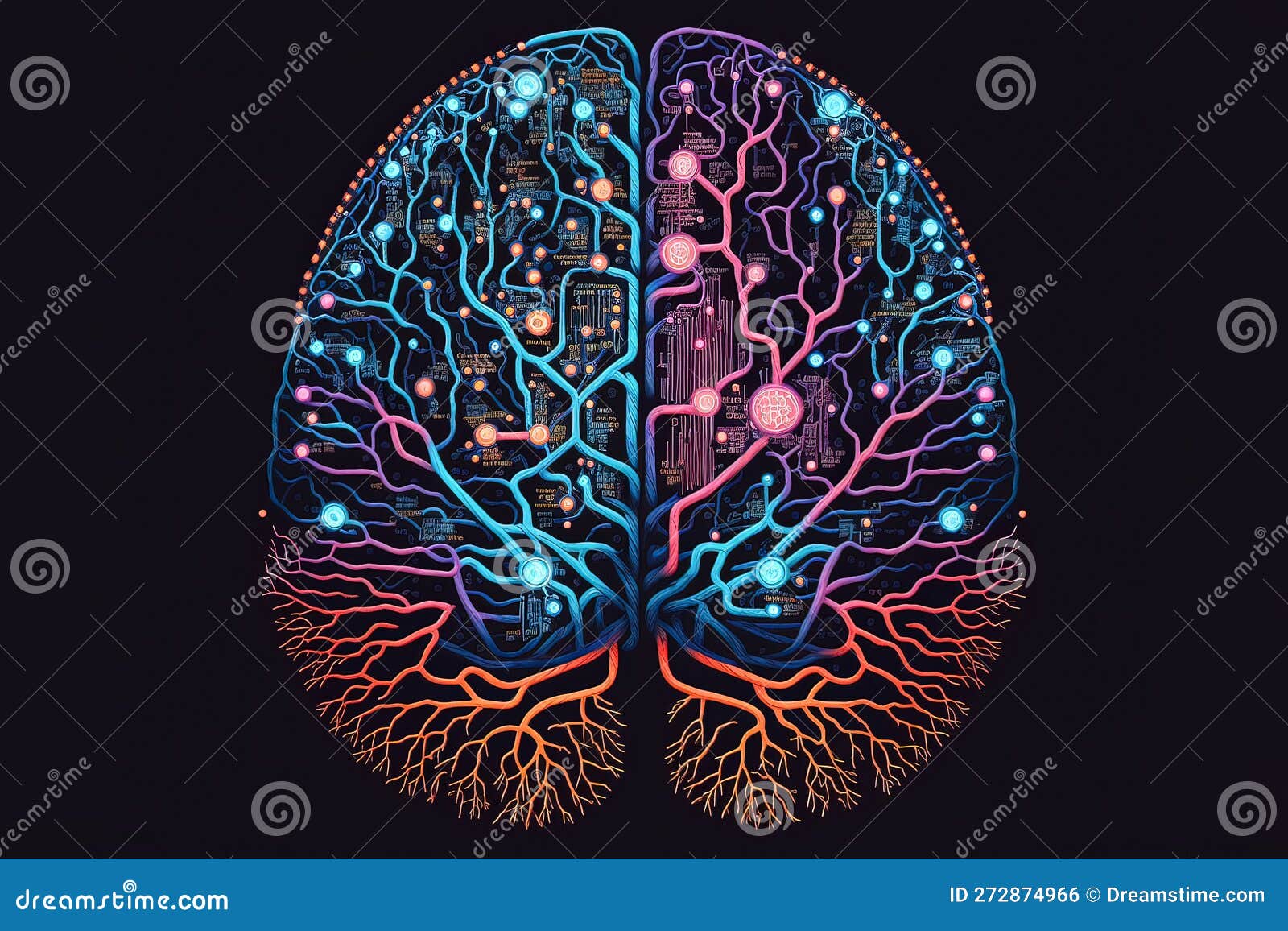 Beautiful Image of the Neural Network Shaped Like a Brain. Ai Brain ...