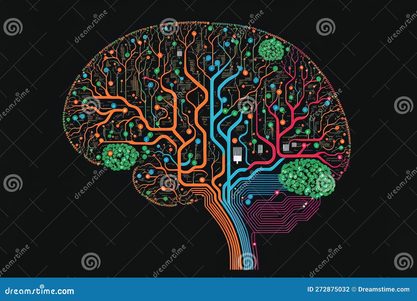 Beautiful Image of the Neural Network Shaped Like a Brain. Ai Brain ...