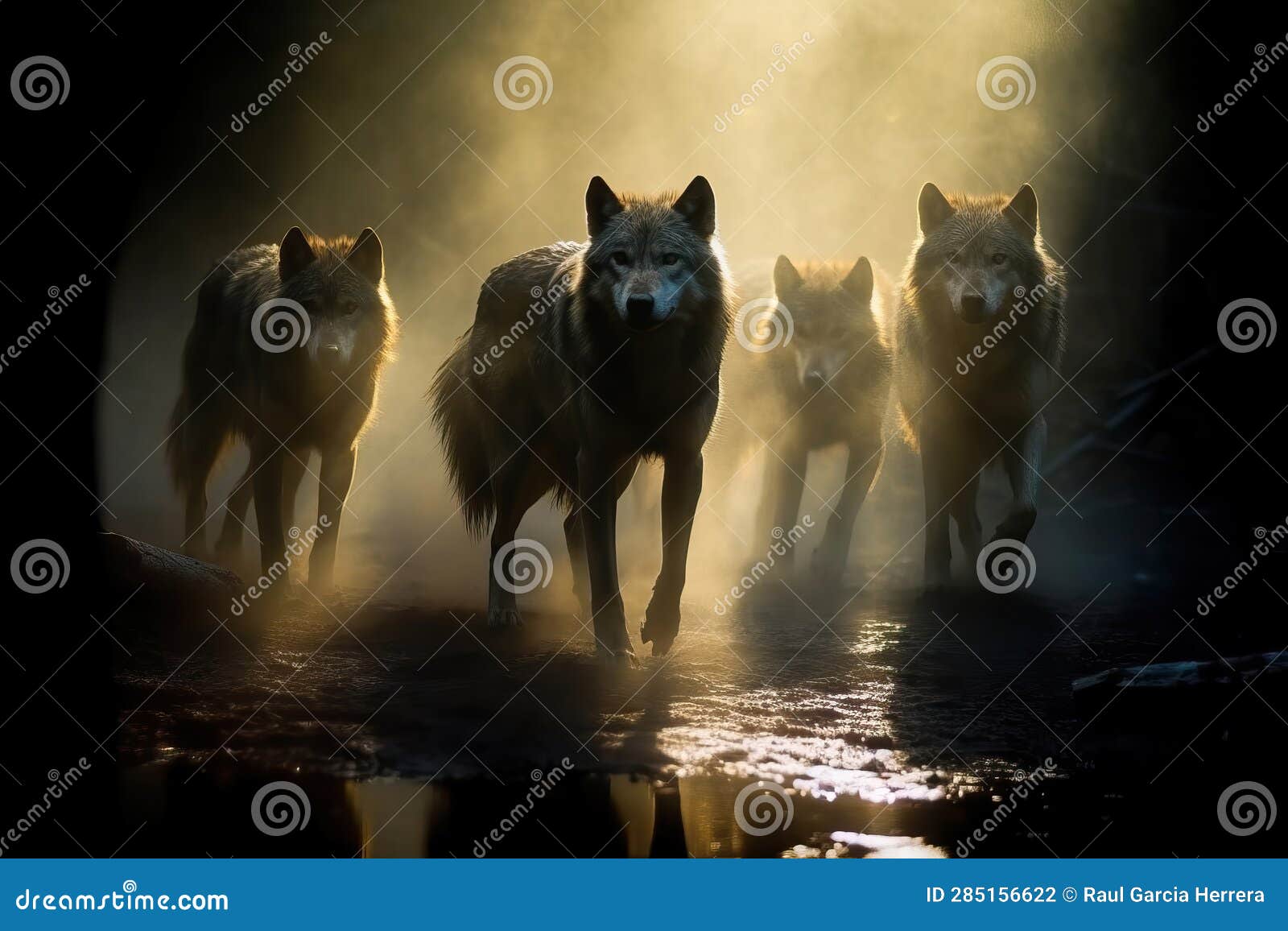 Beautiful Image of a Pack of Wolves in the Forest. Amazing Wildlife ...