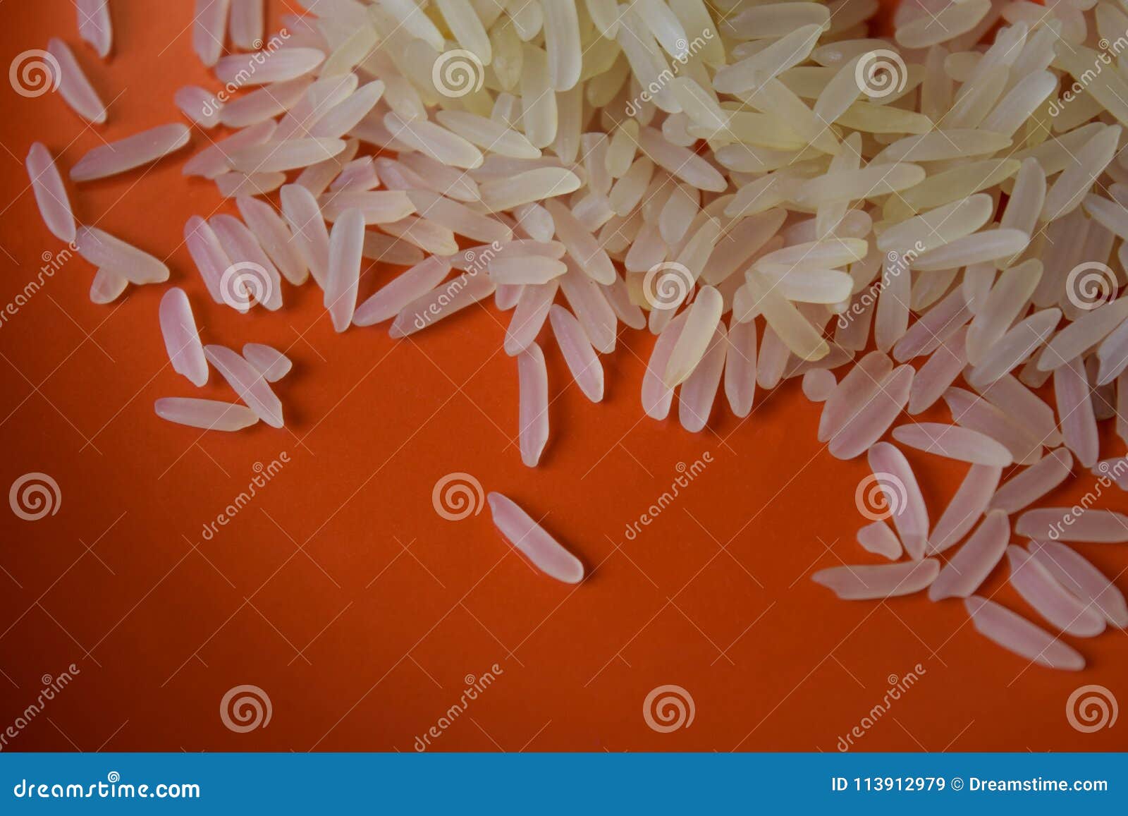 Rice on Orange, Detailed Image of Groats Stock Image - Image of figure ...
