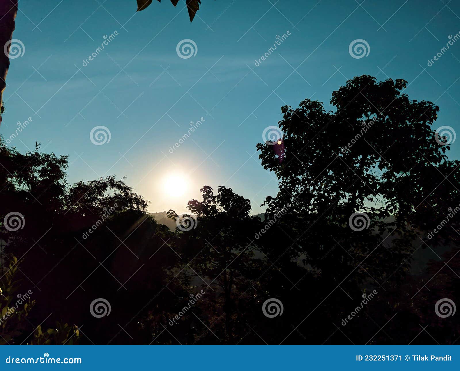 Beautiful Image of Rising Sun in Nature Stock Image - Image of ...