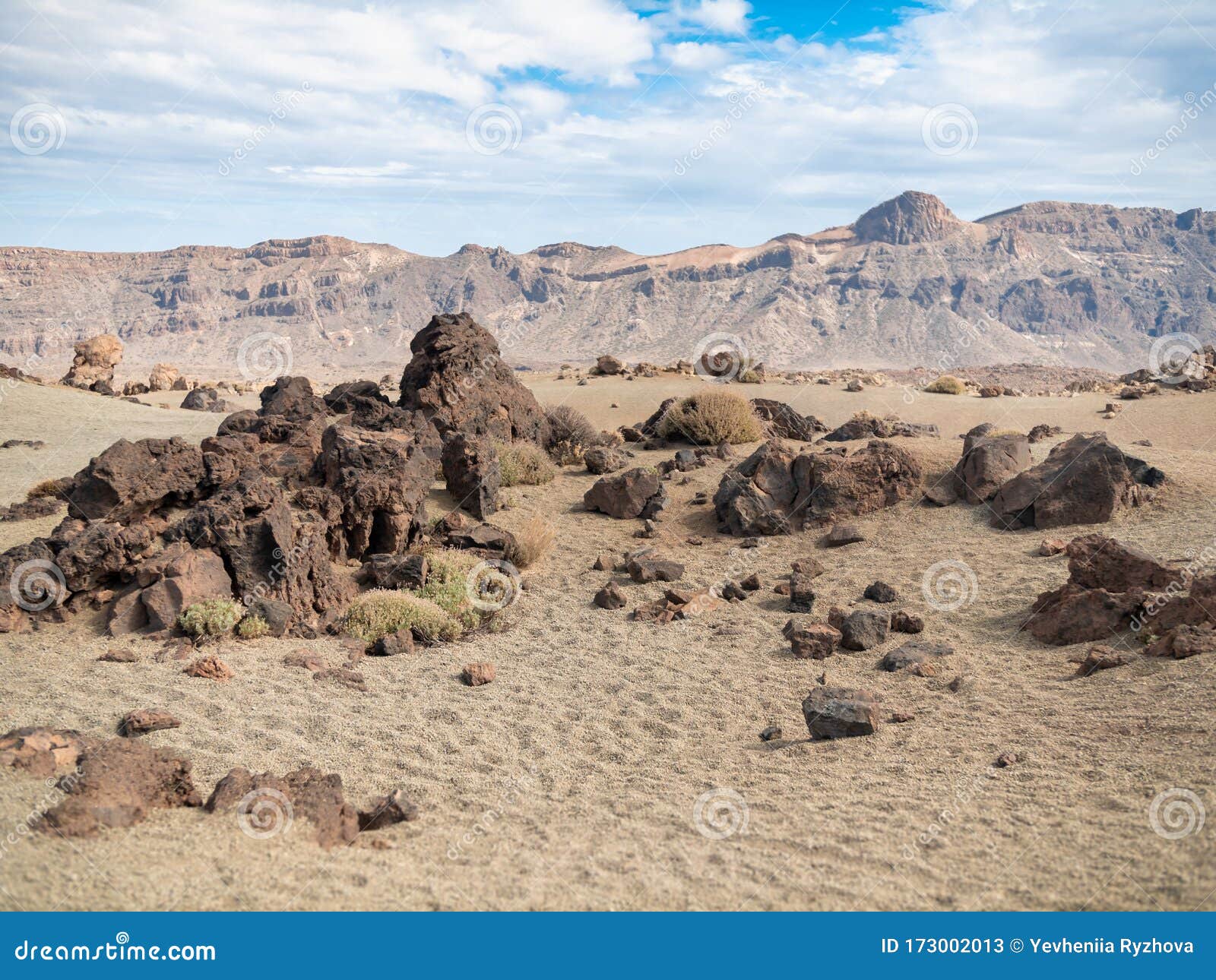 Beautiful Image of Sharp Volcanic Rocks and Cliffs in Desert Stock ...