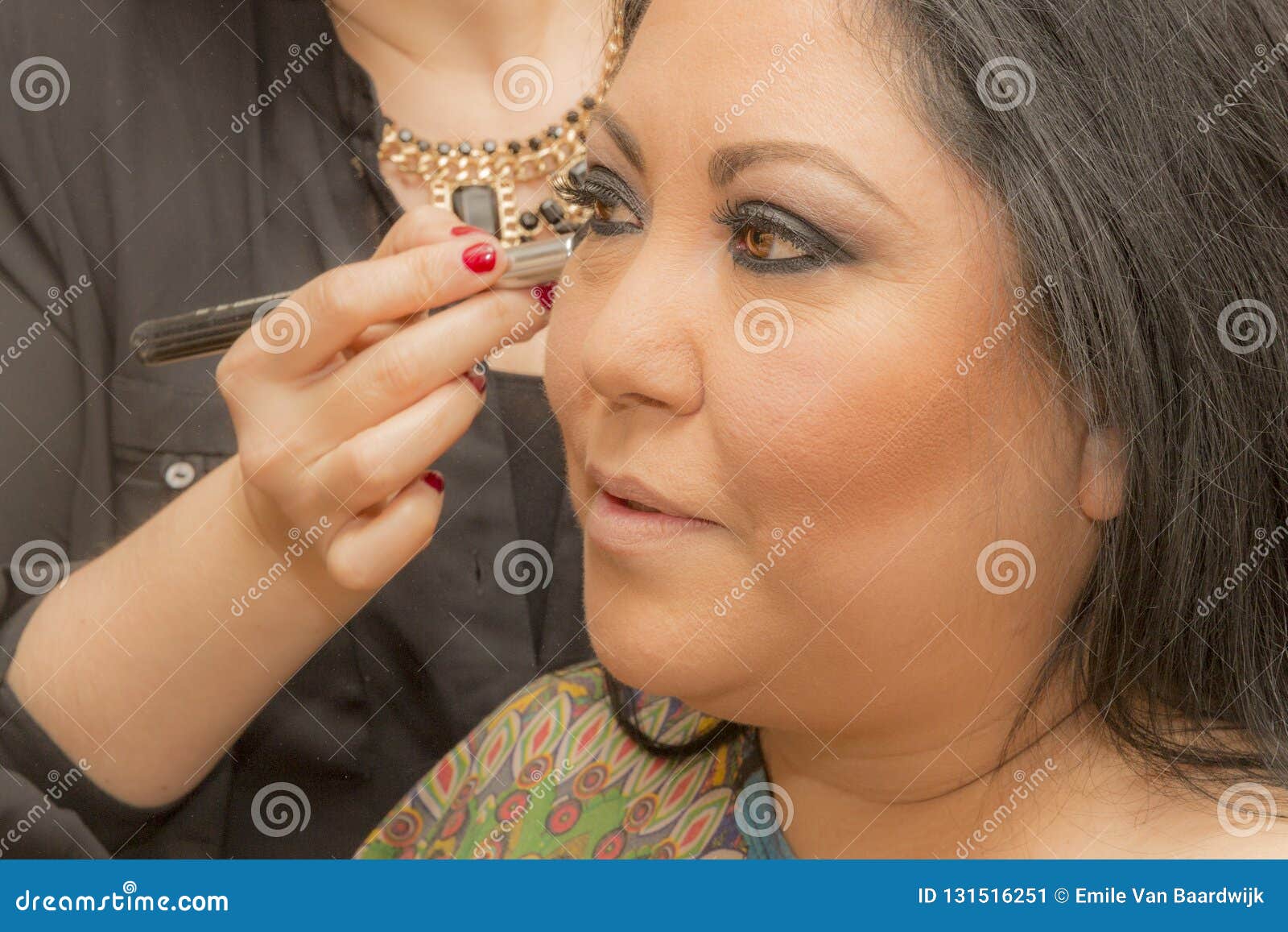 Beautiful Image Showing the Process of a Professional Makeup Stock ...