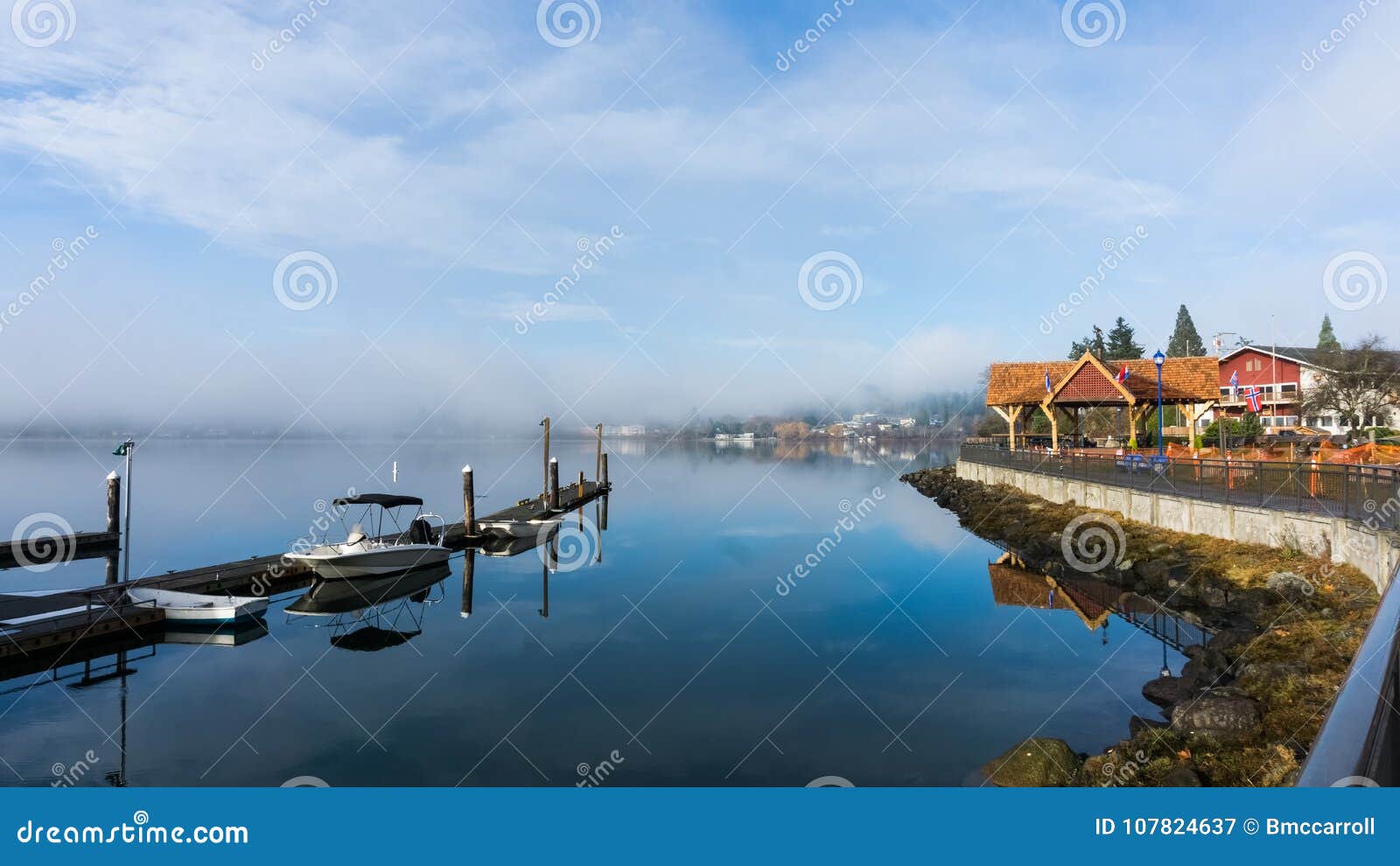 Boating Dock and Oceanfront Promenade Stock Image - Image of harbor ...
