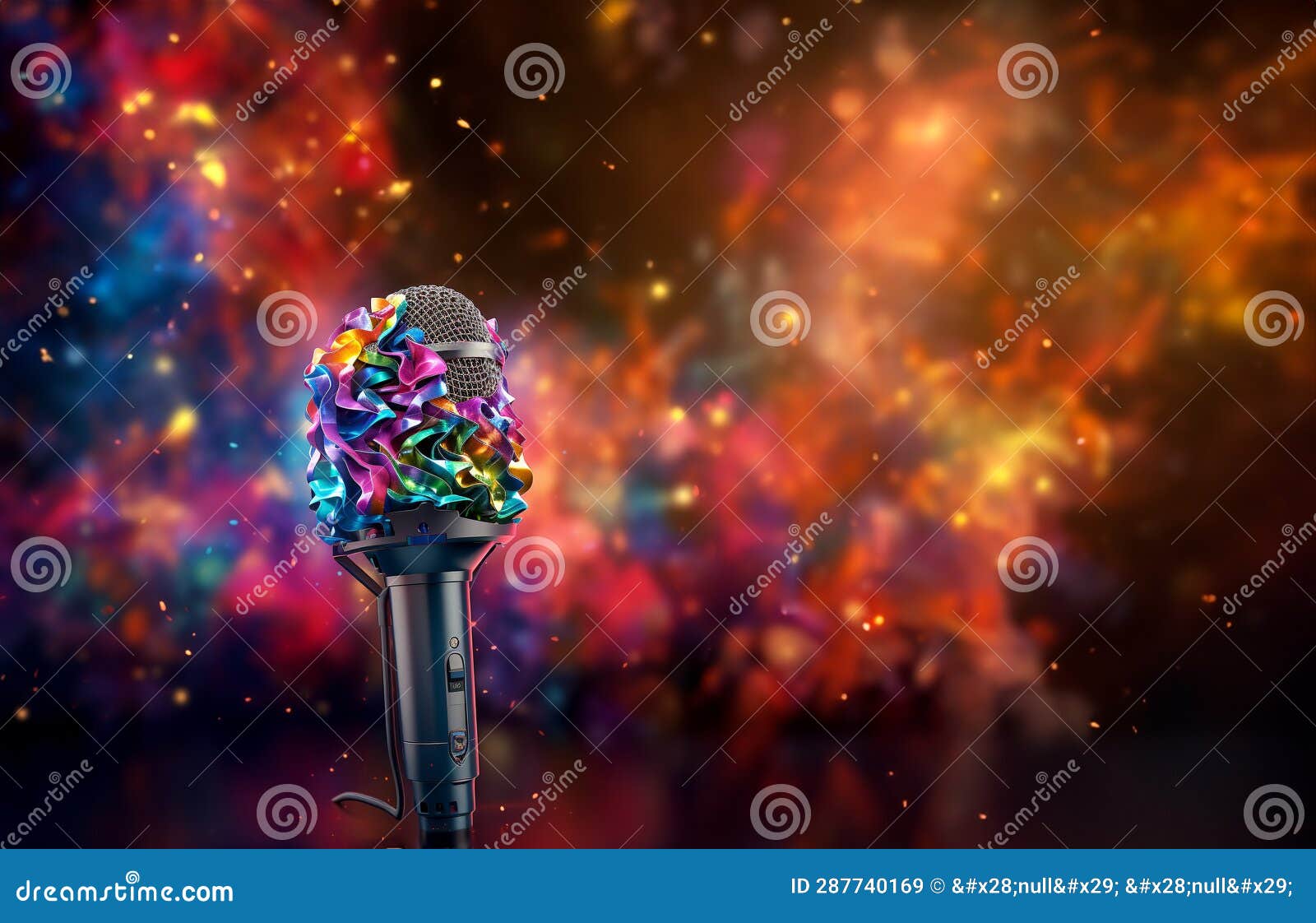 Beautiful Imaginative Creative Microphone Sound Explosion with Multiple ...