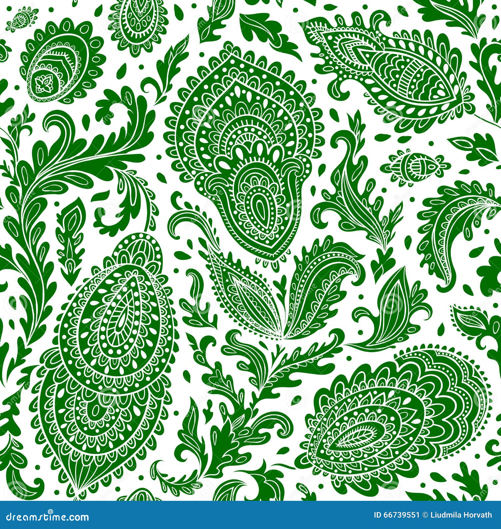 Beautiful Indian Floral Seamless Pattern Stock Vector - Illustration of ...