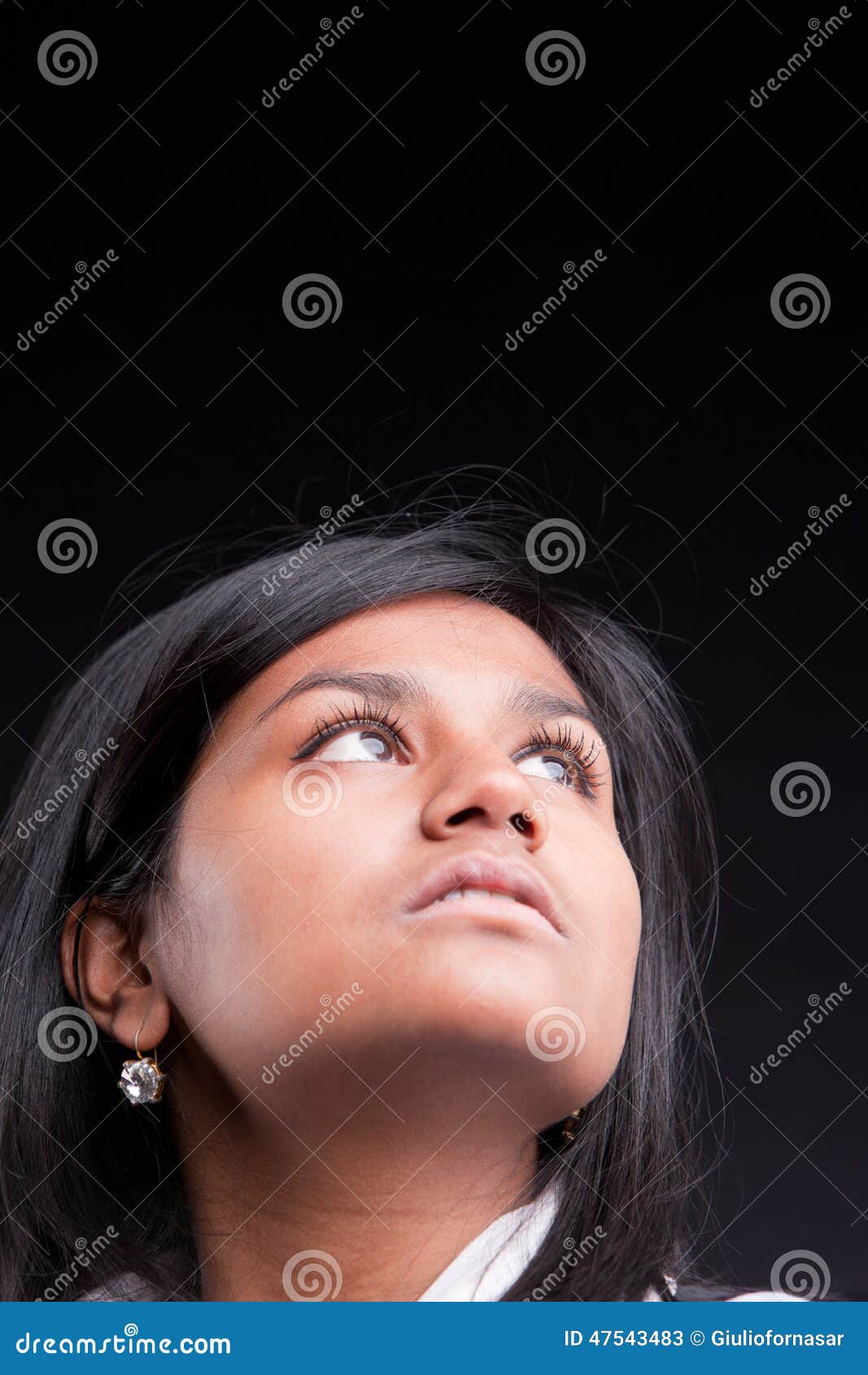 Beautiful Indian Girl Thinking and Solving Stock Image - Image of girl ...