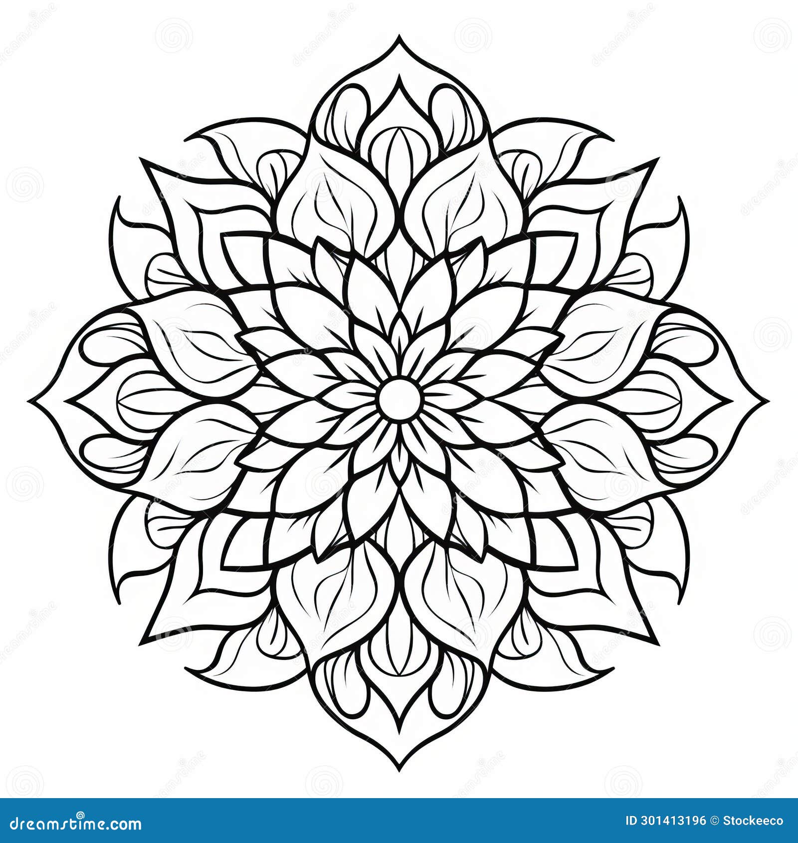 Beautiful Indian Mandala Coloring Sheet with Graceful Flower Patterns ...