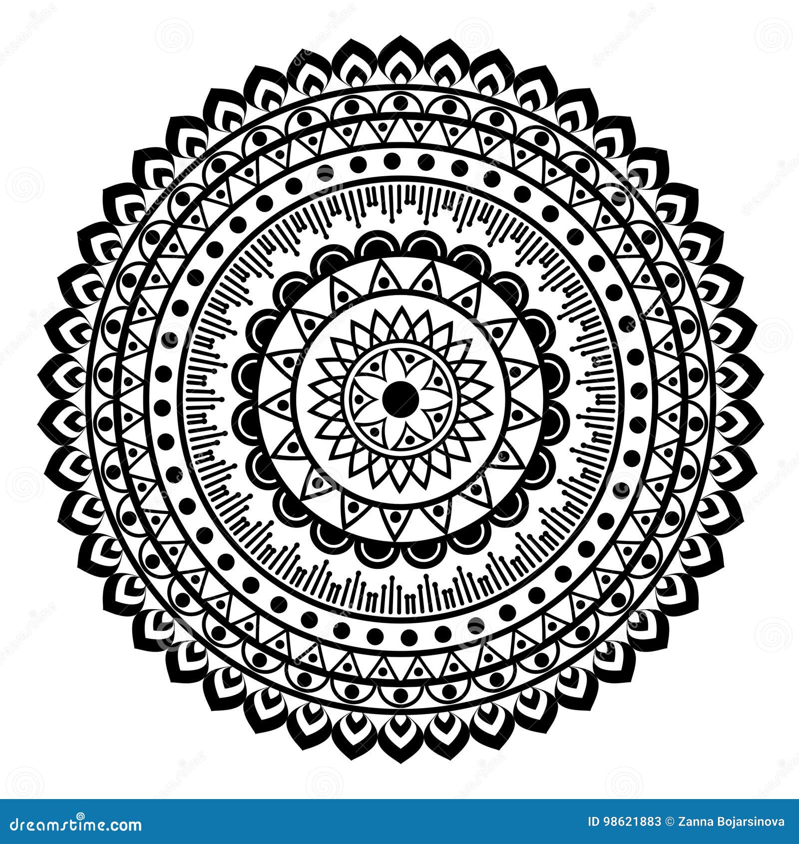Beautiful Indian Ornament, Mandala Pattern. Stock Vector - Illustration ...
