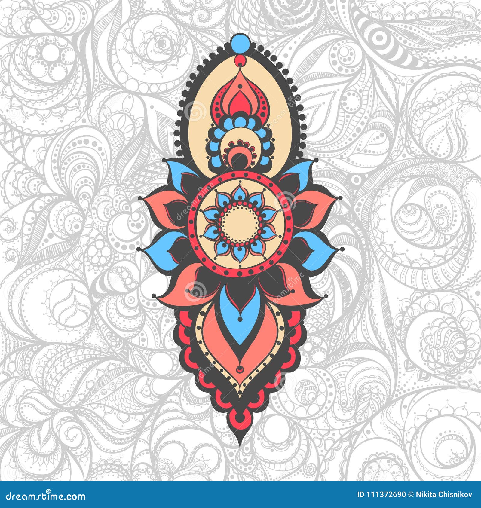 Beautiful indian pattern stock vector. Illustration of tranquility ...