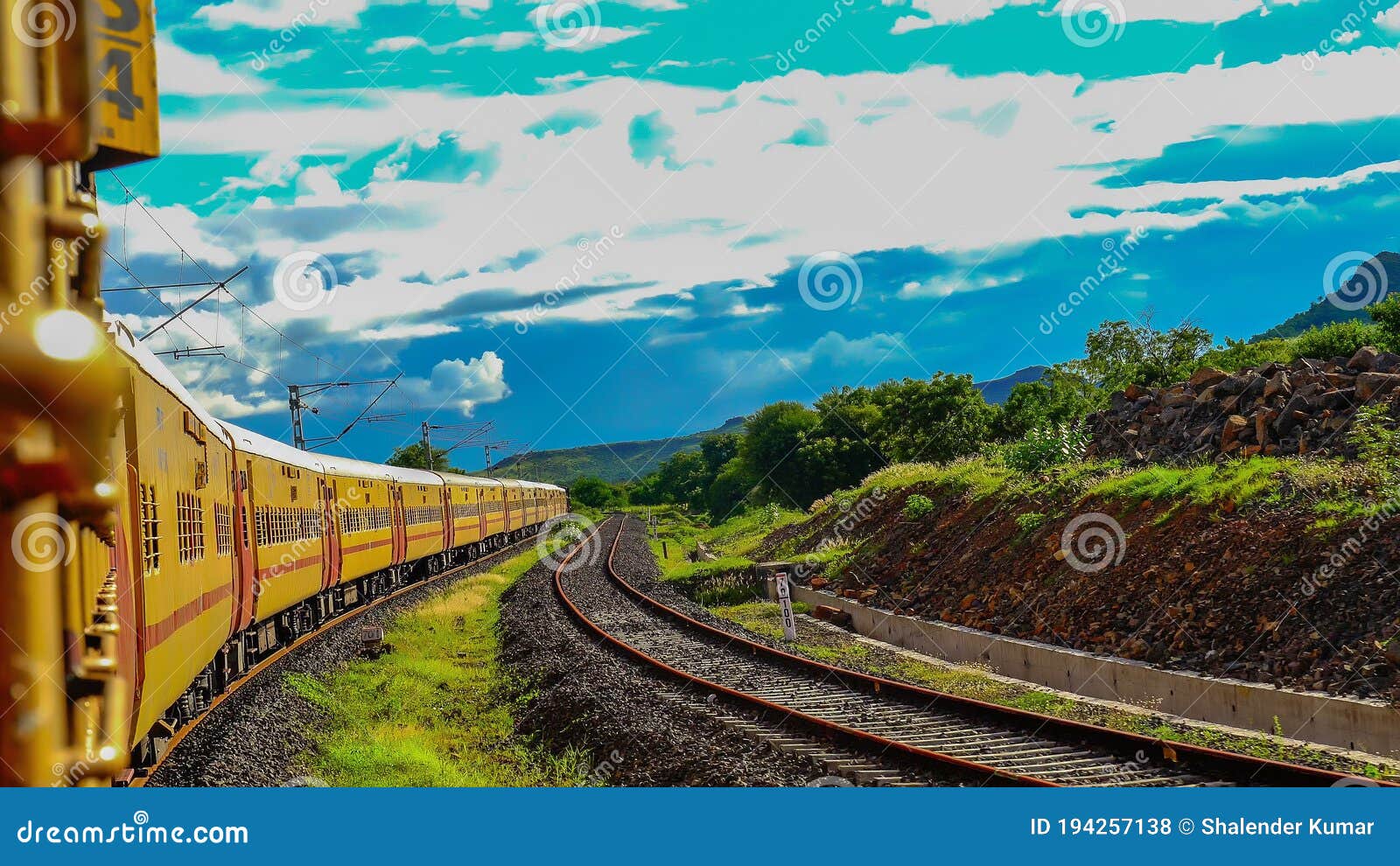 Beautiful Indian Railways editorial stock photo. Image of clouds ...