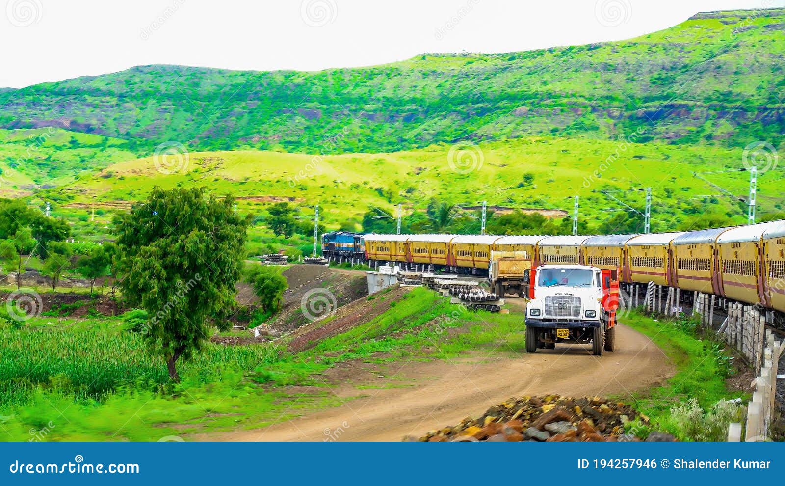 Beautiful Indian Railways editorial photo. Image of mountain - 194257946