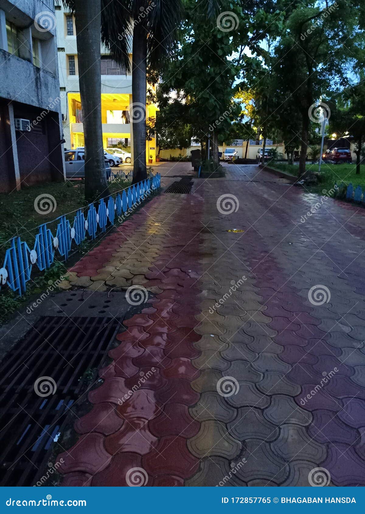 Beautiful Indian Road in Evening Time Stock Image - Image of indian ...