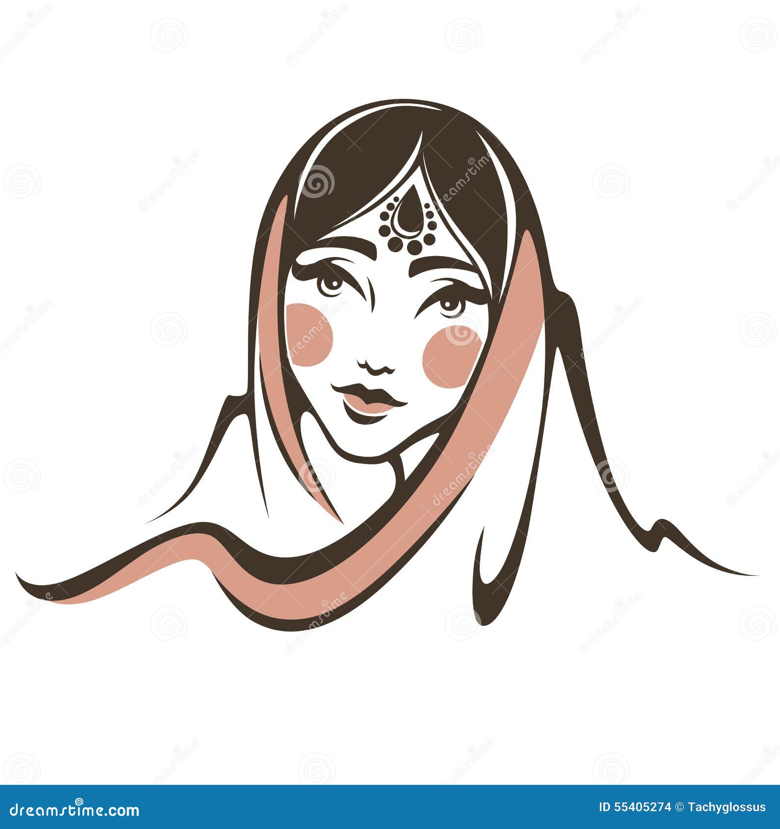 Beautiful Indian Woman Stock Vector Illustration Of Hinduism 55405274