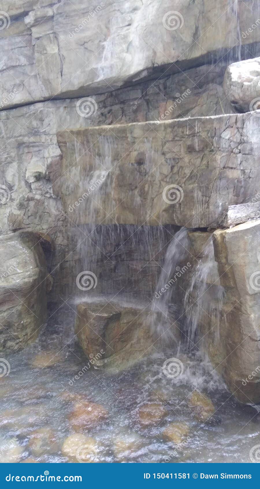 Beautiful Indoor Waterfall Plus Wishing Well Stock Image - Image of ...