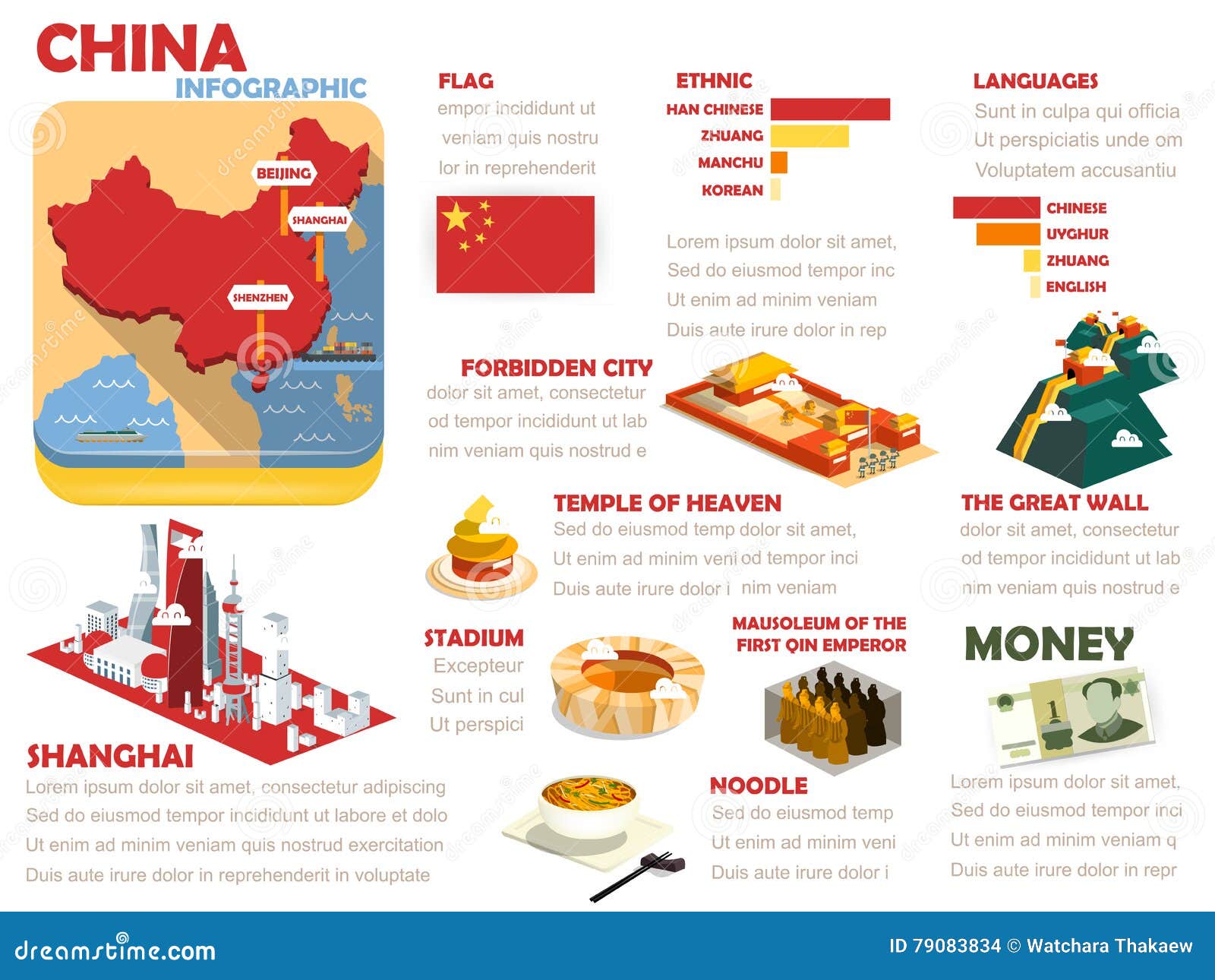 Beautiful Info Graphic Design of China Stock Illustration ...