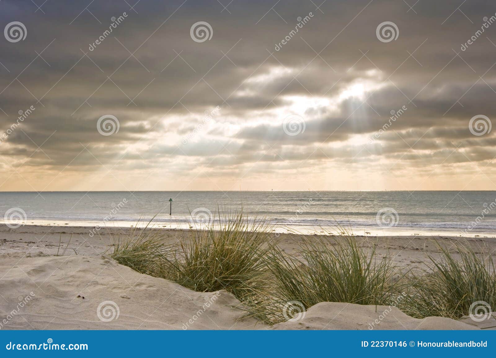 Beautiful Inspirational Sunset Over Winter Beach Stock Photo - Image of ...