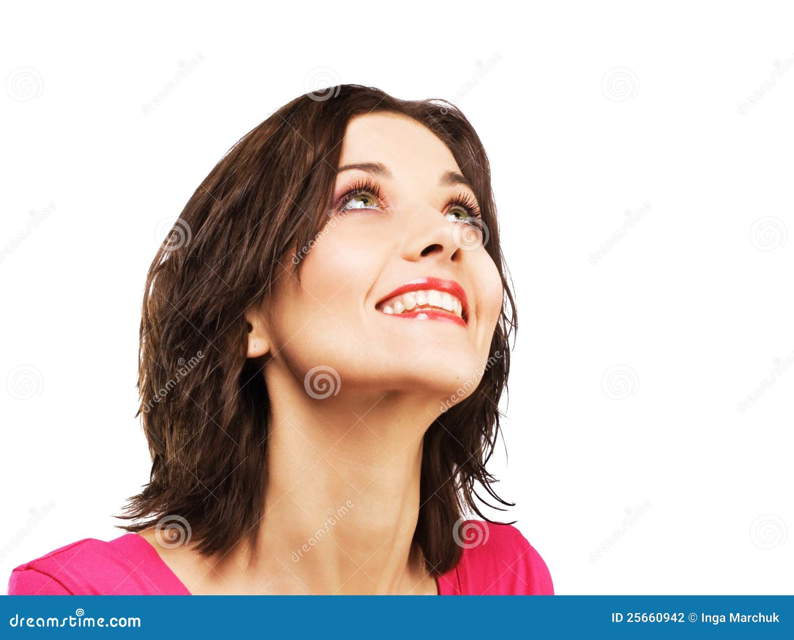 Beautiful Inspired Woman Is Looking Up Stock Photography - Image: 25660942