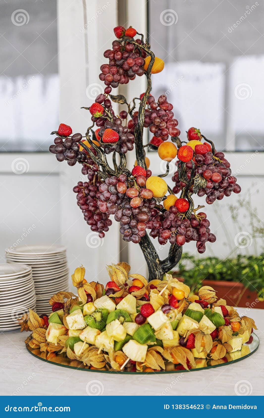 Beautiful Installation of Fruit, Catering, Snack Stock Image - Image of ...