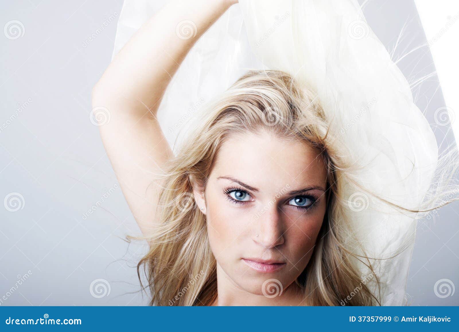 Beautiful Intense Young Woman Stock Image - Image of attractive, fabric ...