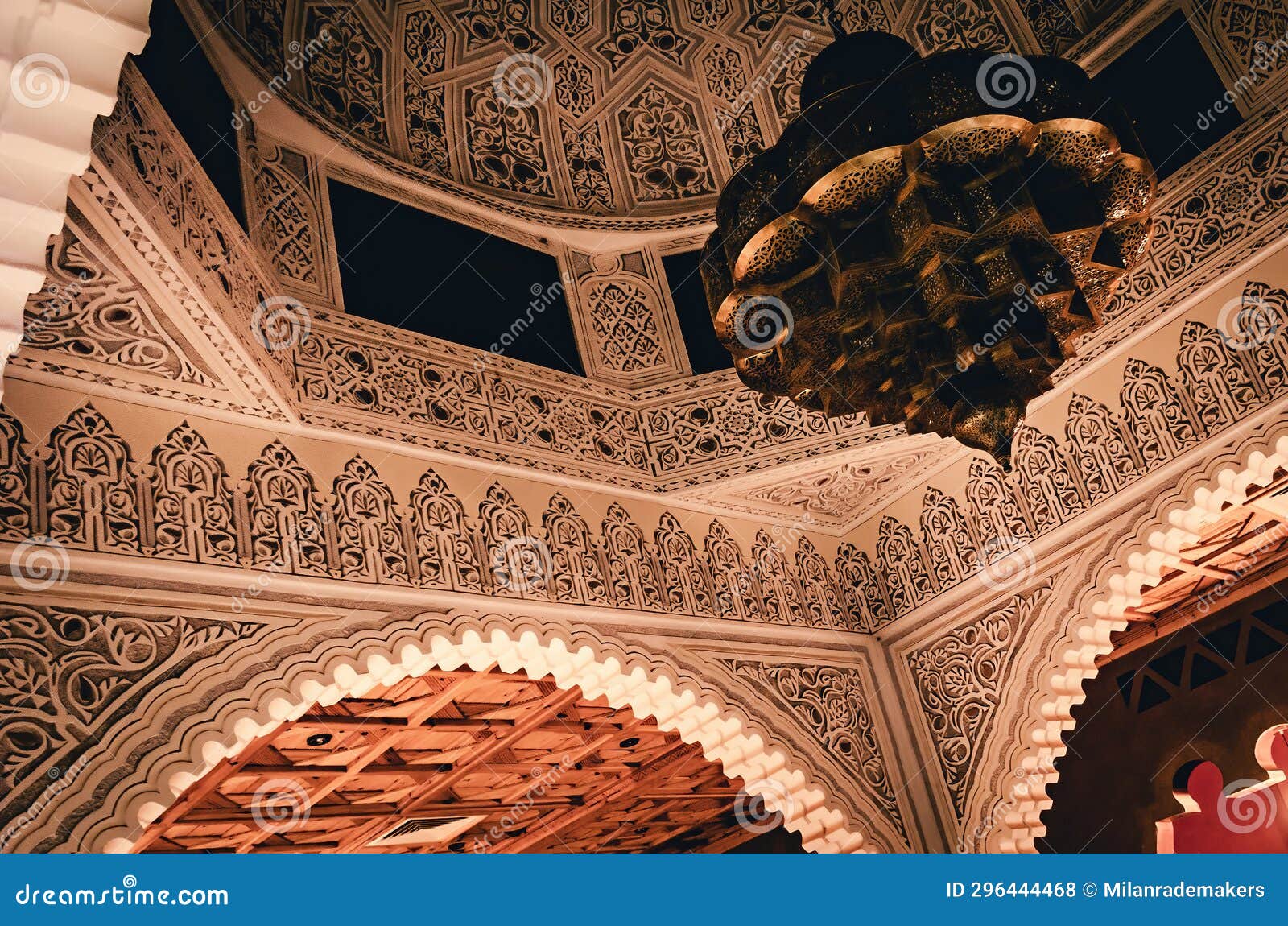 Beautiful Interior Ceiling Decorations Inside a Moroccan Palace with ...