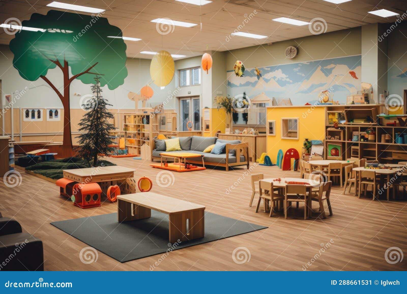Beautiful Interior Design of the Playroom in the Kindergarten Stock ...