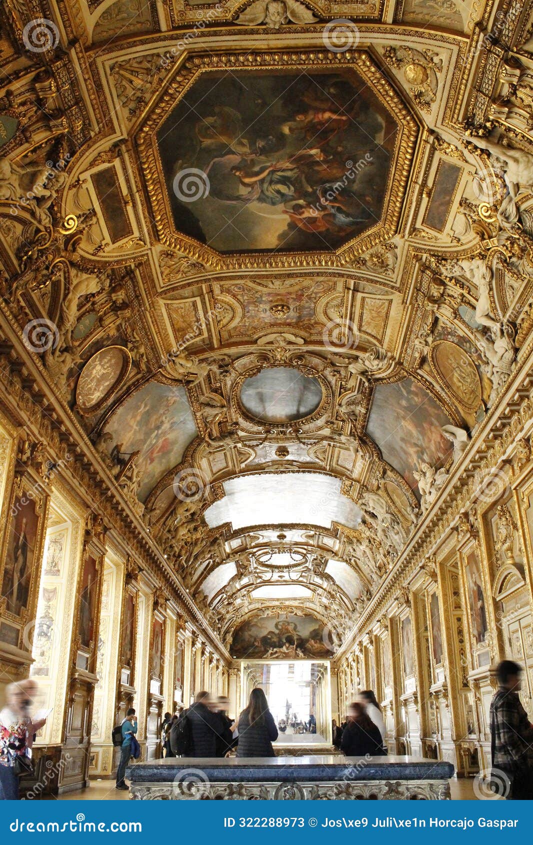 Beautiful Interior at Louvre Museum, Paris Editorial Stock Photo ...