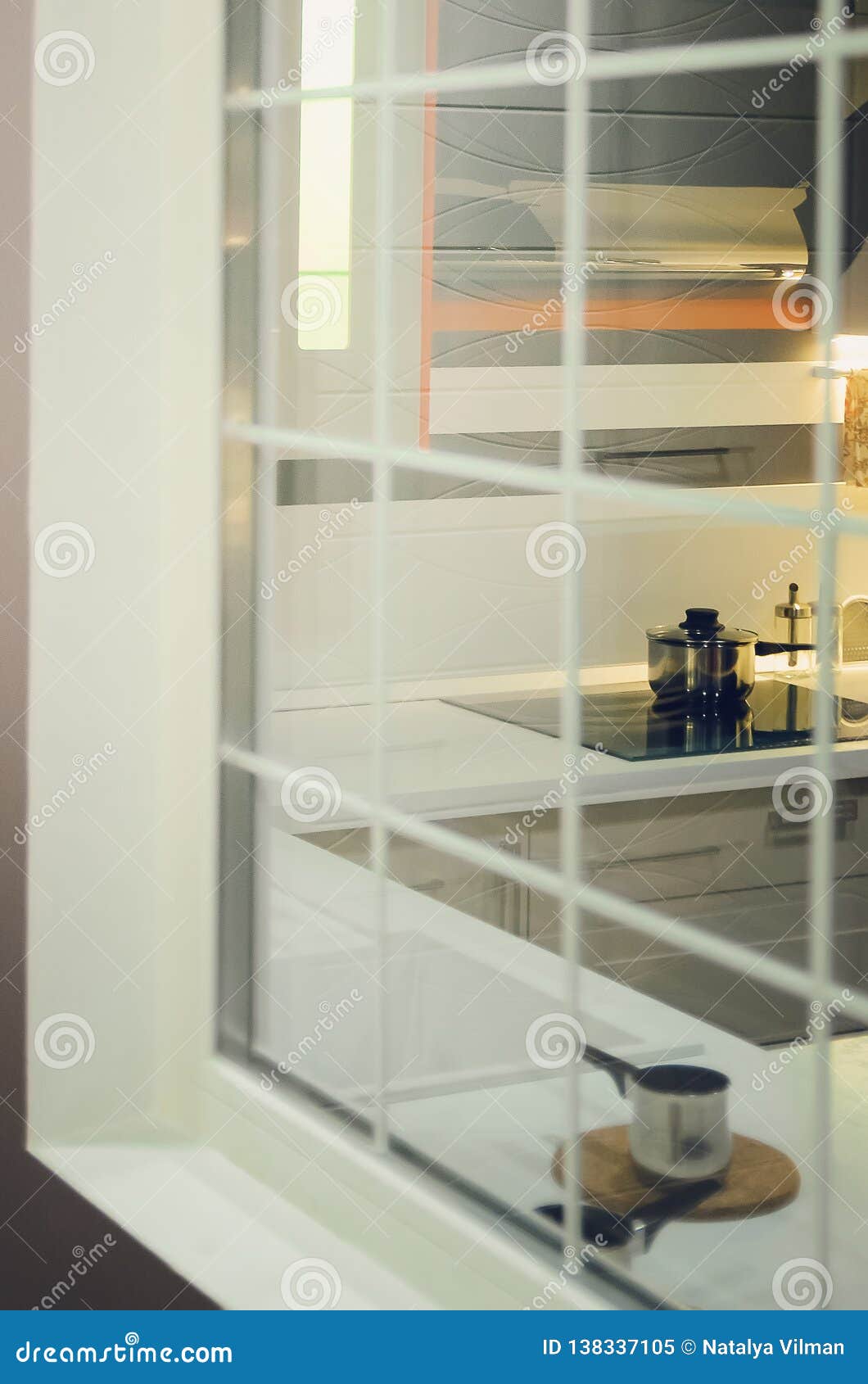 Beautiful Interior, View of the Kitchen through the Window Stock Image ...