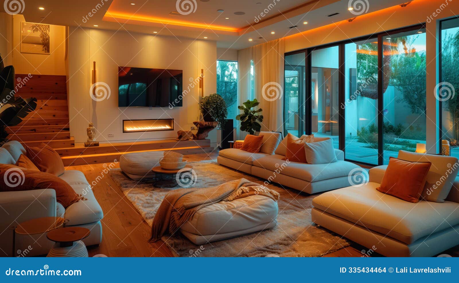 Beautiful Intimate and Inviting Living Room Interior Design Stock ...