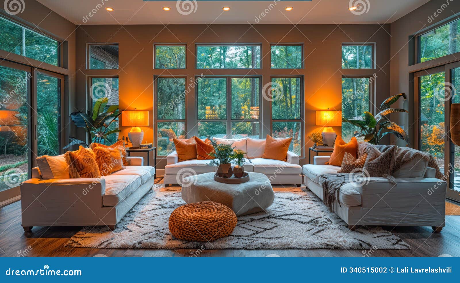 Beautiful Intimate and Inviting Living Room Interior Design Stock ...