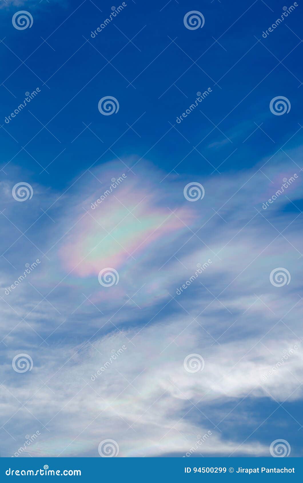 Beautiful Iridescent Cloud Irisation or Rainbow Cloud Stock Image ...