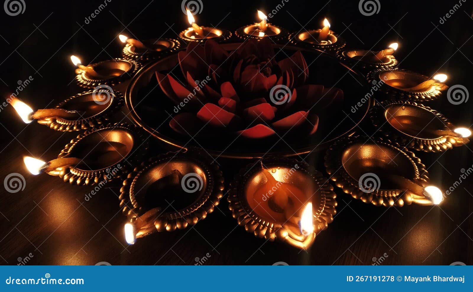 Beautiful Iron Frame Diyas Light Up on Diwali Stock Photo - Image of ...