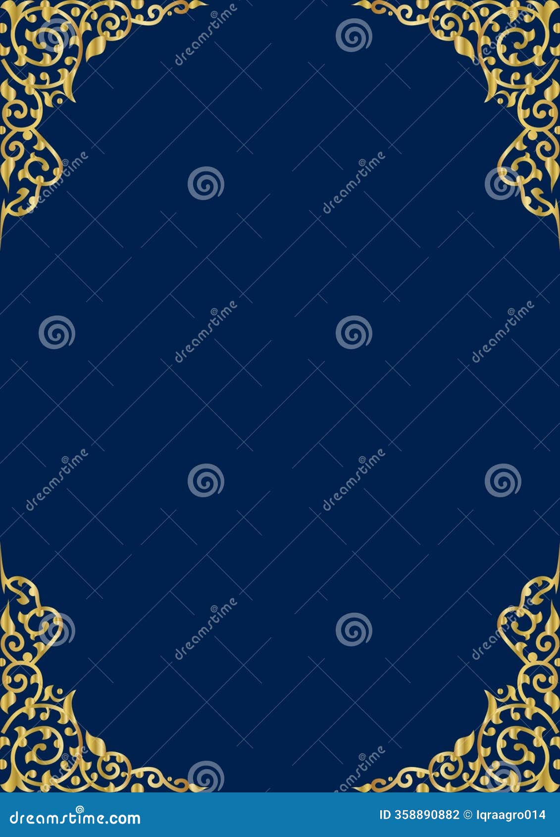 Beautiful Islamic Background Blue Golden Frame Bg Stock Illustration ...