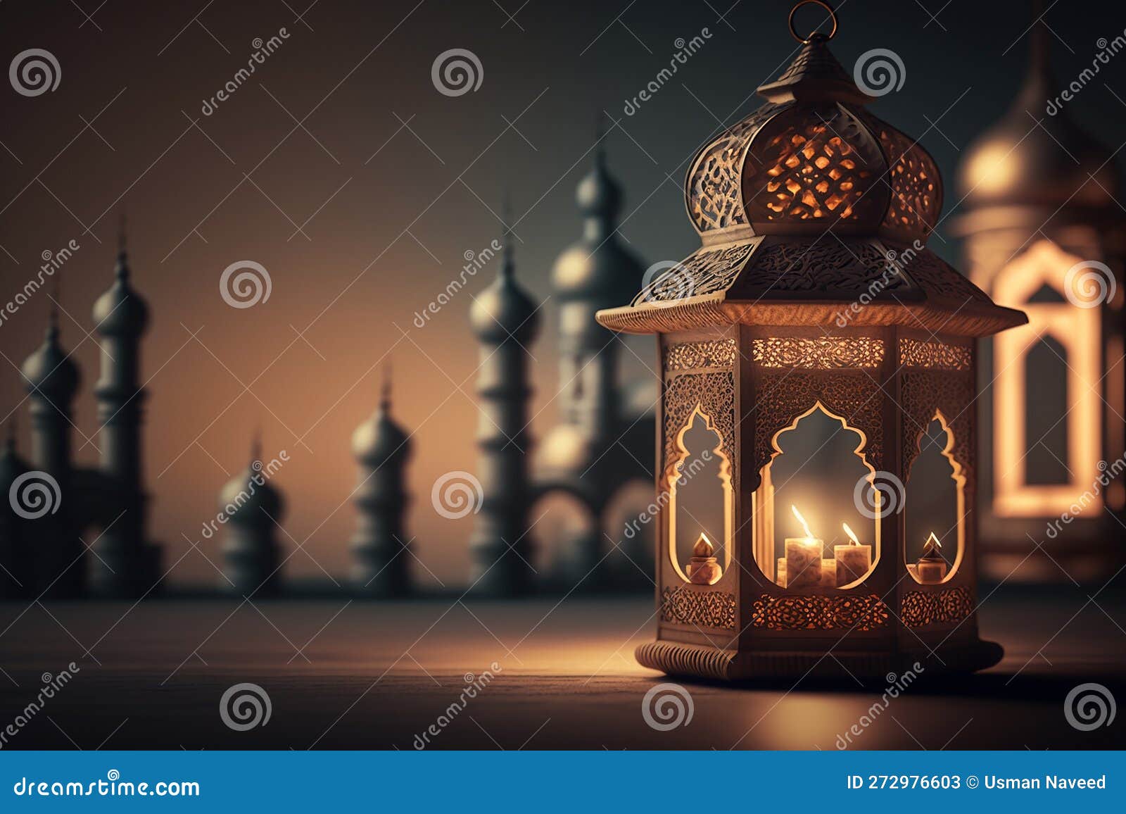 Islamic Light Lamp Lantern Ramdan Eid Background Design Stock ...