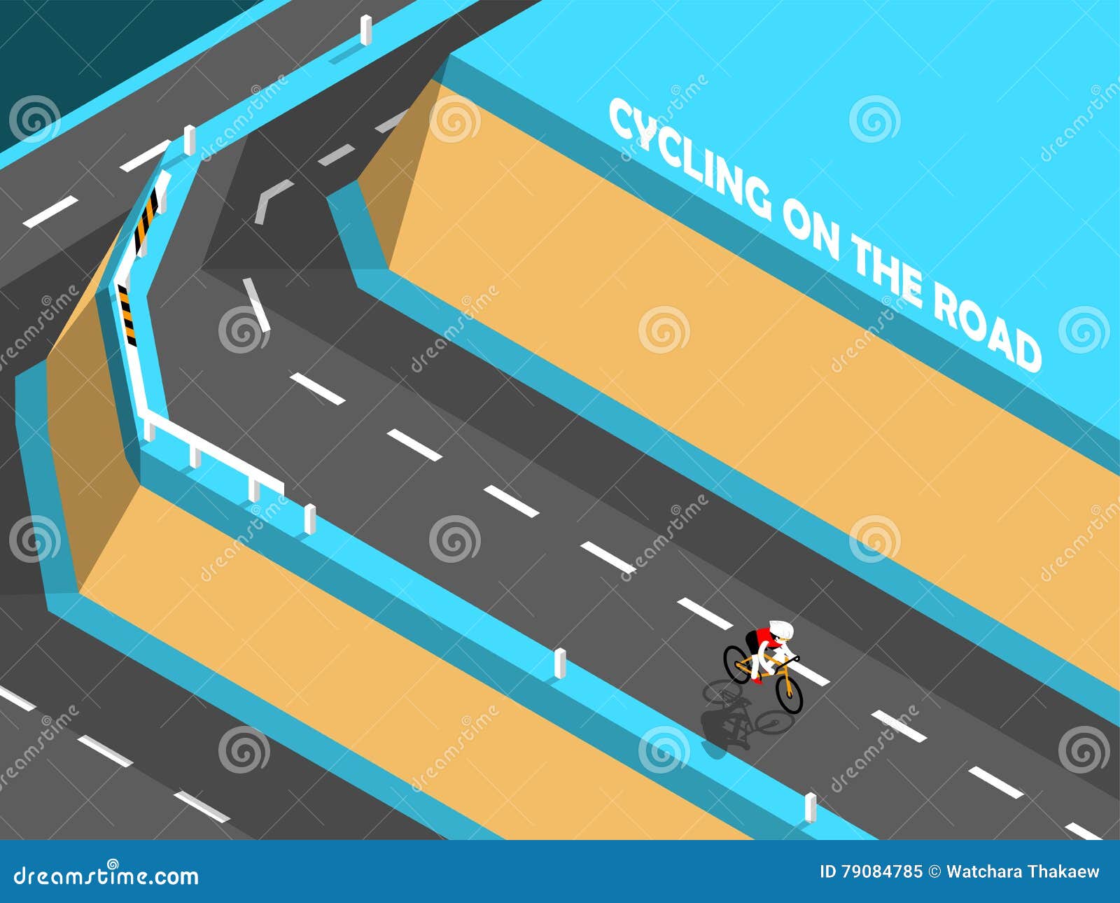 Beautiful Isometric Design of Cycling on the Road, Biking on the ...