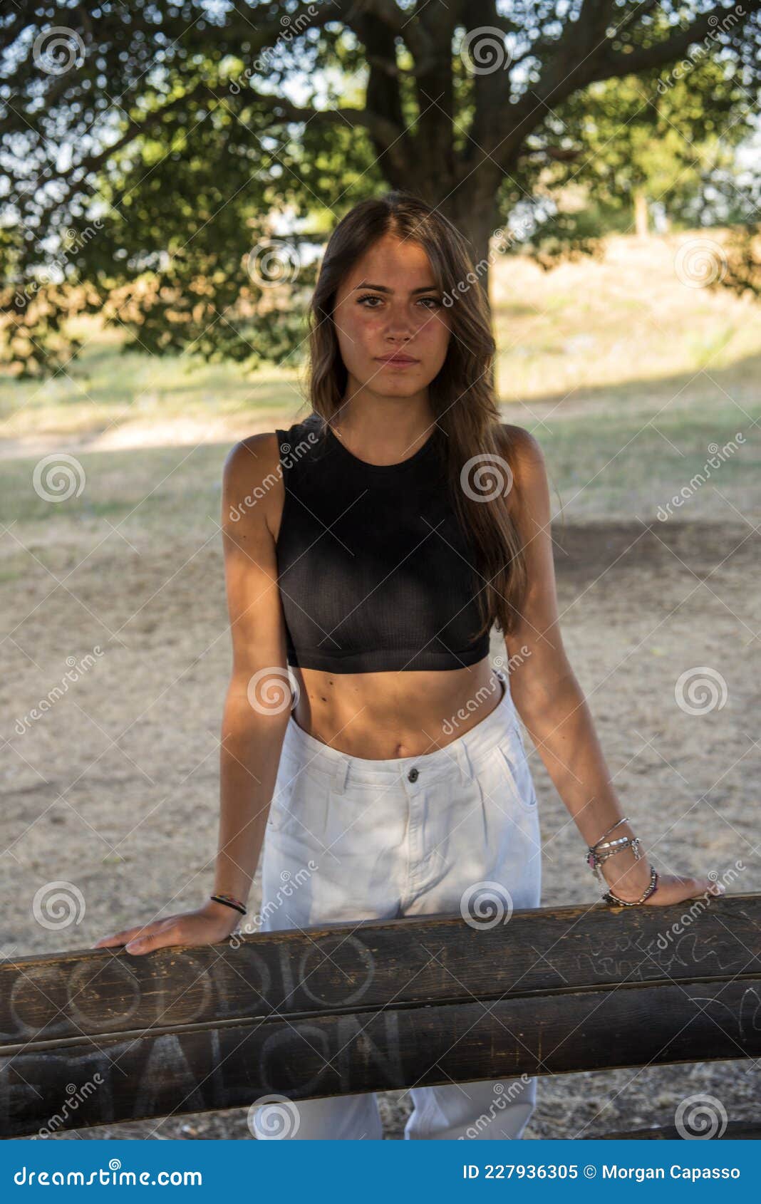 Beautiful Italian Girl At The Park Wearing A Dress Stock Image Image Of Cheerful Face 227936305 4635